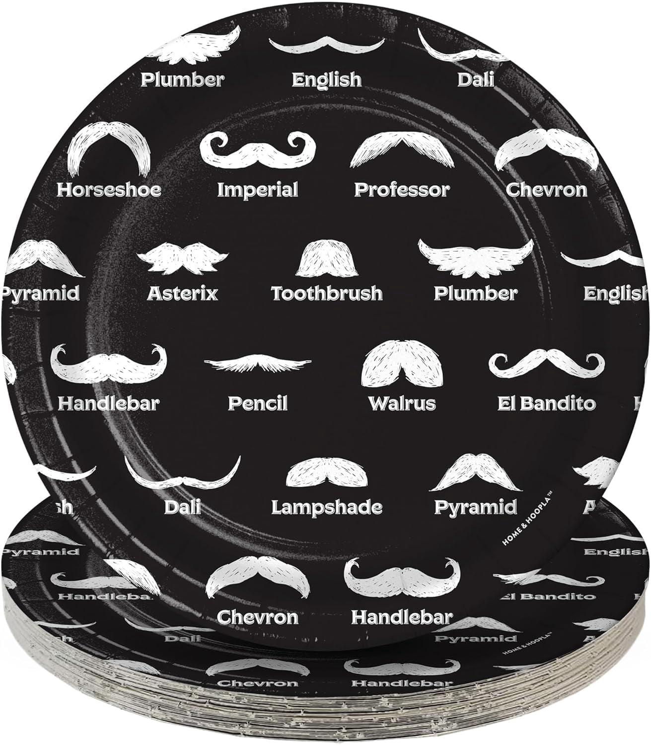 HOME & HOOPLA Mustache Party Supplies - Black & White Mustache Variety ...