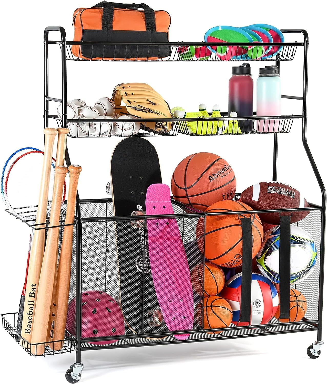 HOME IT Ball Rack For Garage - Indoor & Outdoor Garage Ball Organizer ...