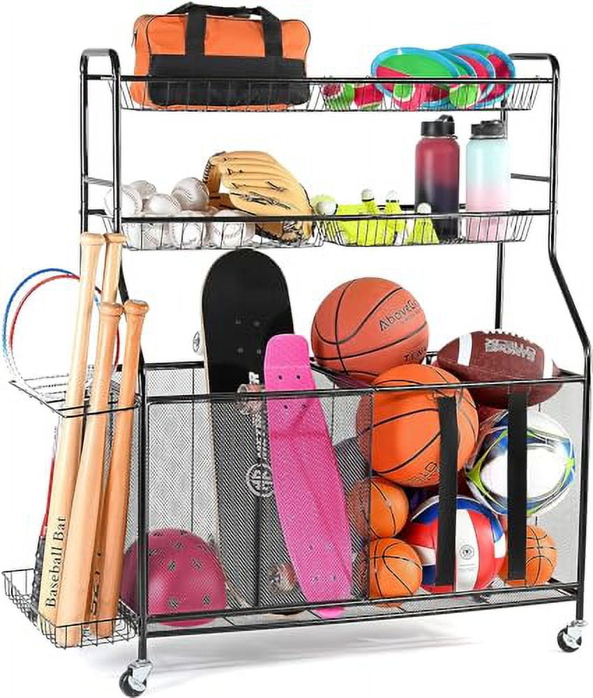 HOME IT Ball Rack For Garage - Indoor & Outdoor Garage Ball Organizer ...