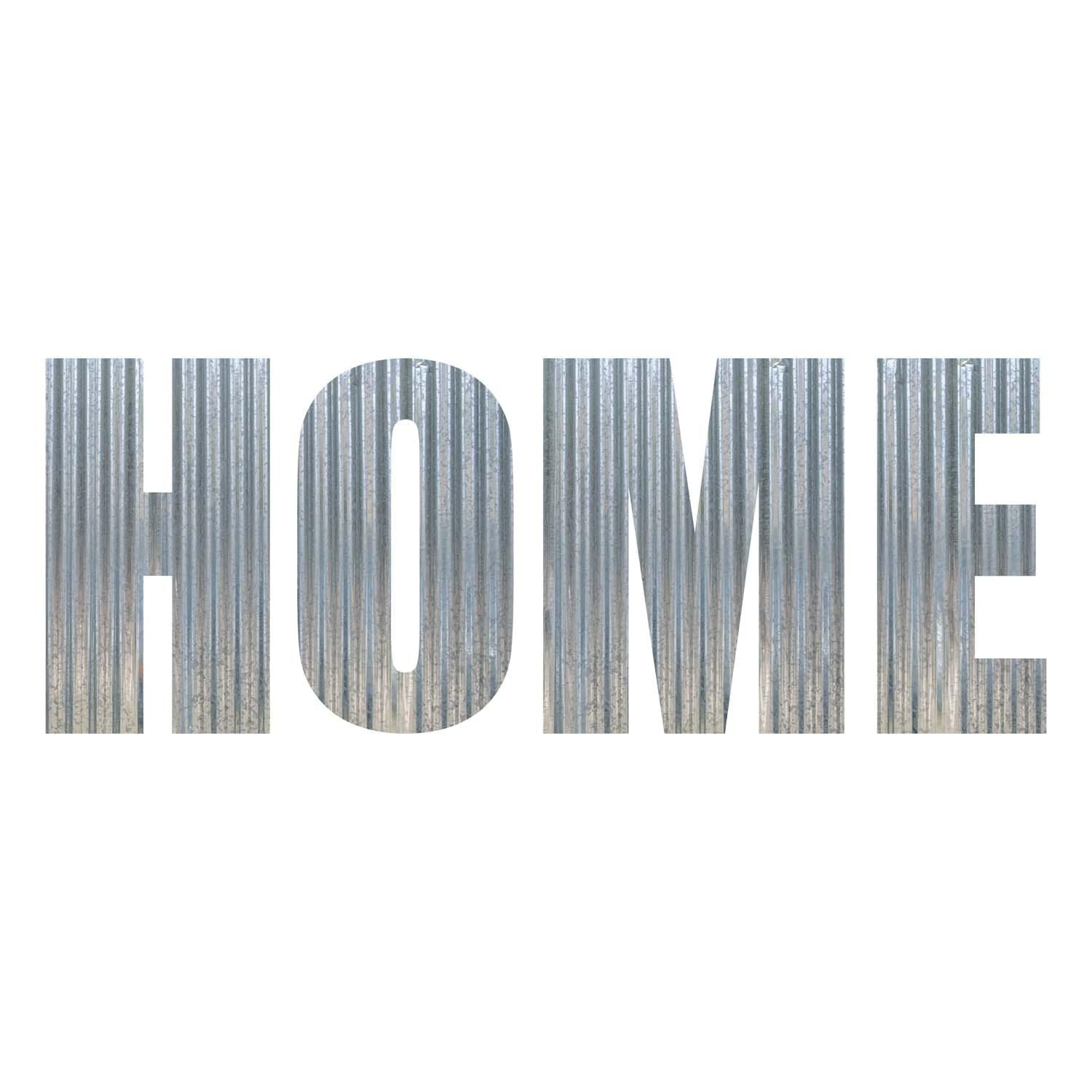 HOME Metal Letters Corrugated Galvanized Metal Word Business Sign Home ...