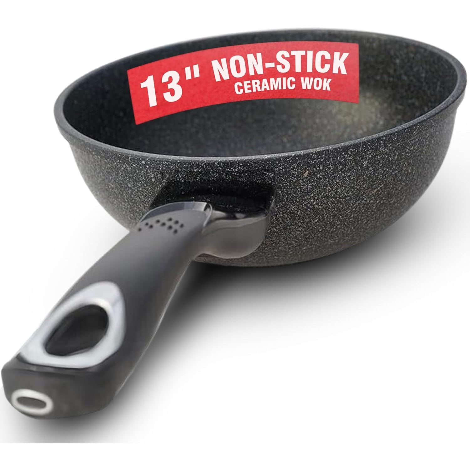 HOME N KITCHENWARE Nonstick Ceramic Wok, Frying Pan - Premium 9-Layered ...