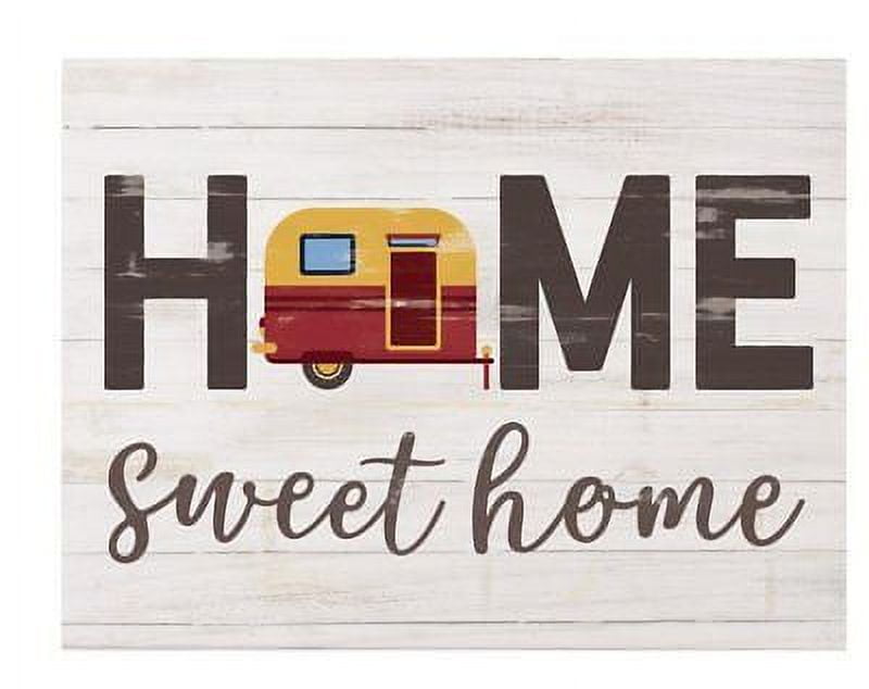 HOME SWEET HOME Camper Distressed Wood Solid Pine Block Sign, 5.5" x 7. ...