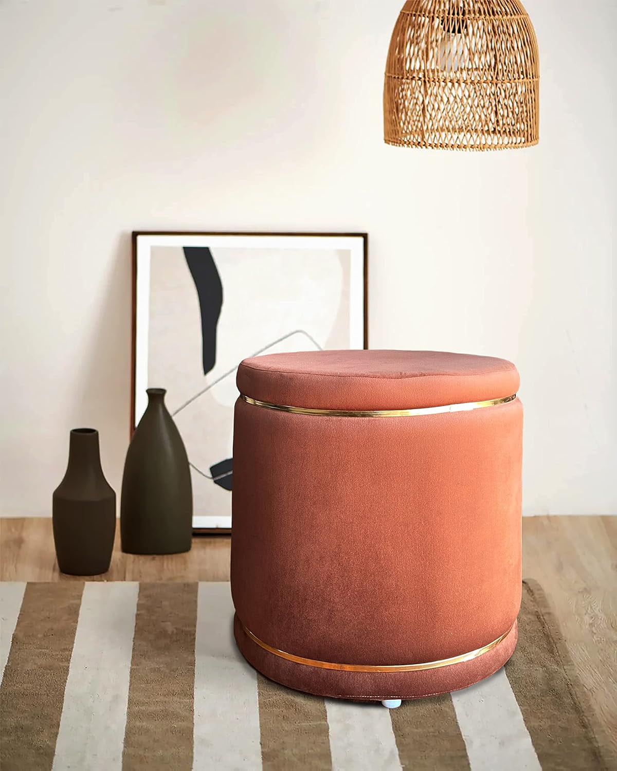 HOMEBUK Living Home Ottomans Pouffes Pouff for Sitting Stool for Side ...