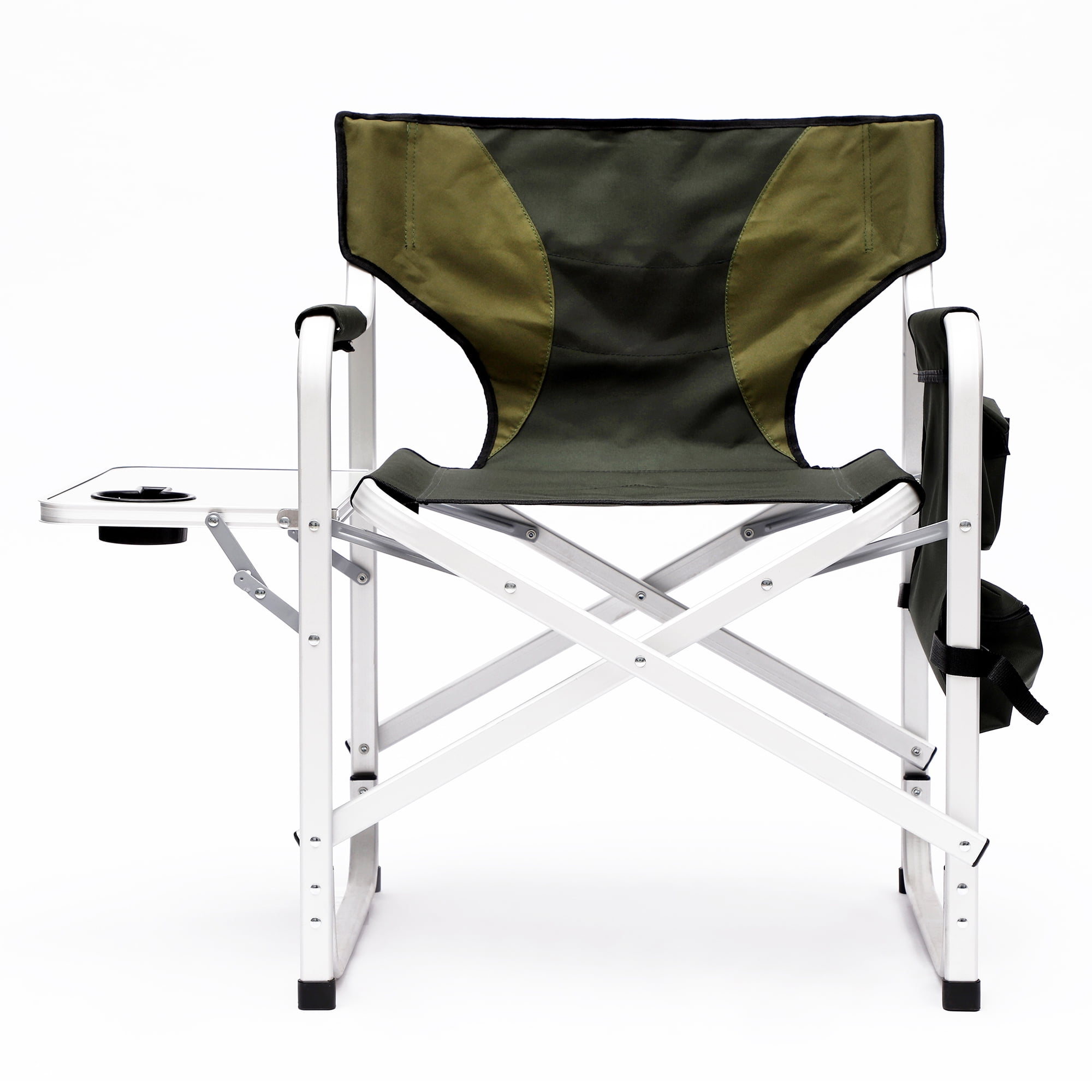 HOMEBYTE 1-piece Padded Folding Outdoor Chair with Side Table and Storage Pockets,Lightweight ...