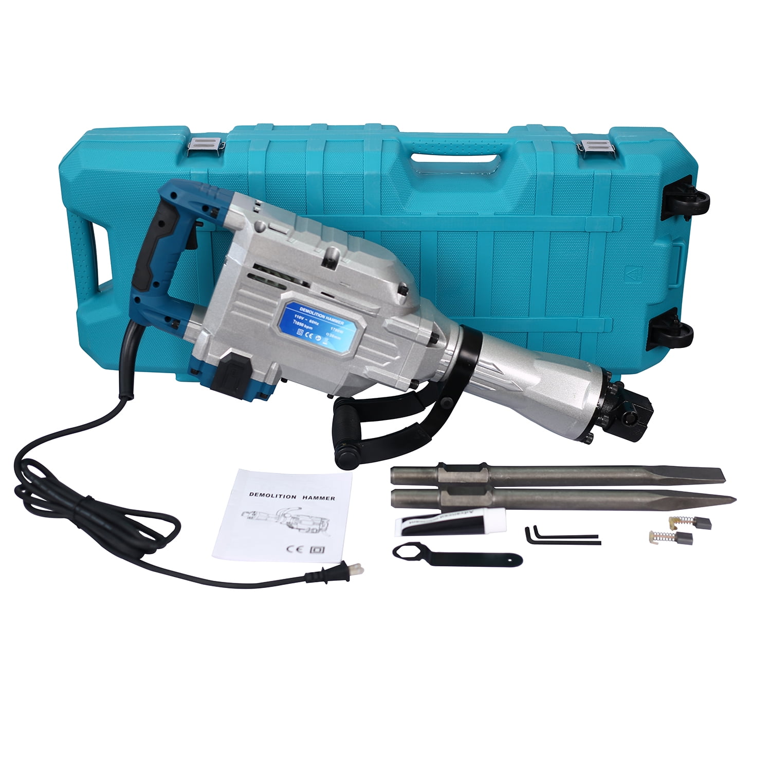 HOMEBYTE 1700W 1900 BPM Electric Demolition Jack Hammer 1-1/8 Inch SDS ...