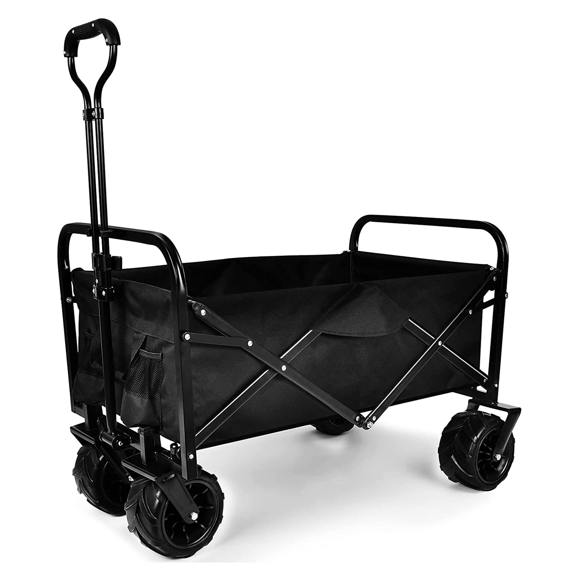 HOMEBYTE Heavy Duty Folding Portable Cart Wagon with 7" Widened All ...