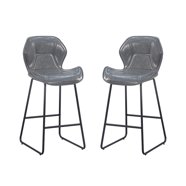 LUE BONA Set of 4 ALX Faux Leather Dining Chairs, Modern Metal Frame ...