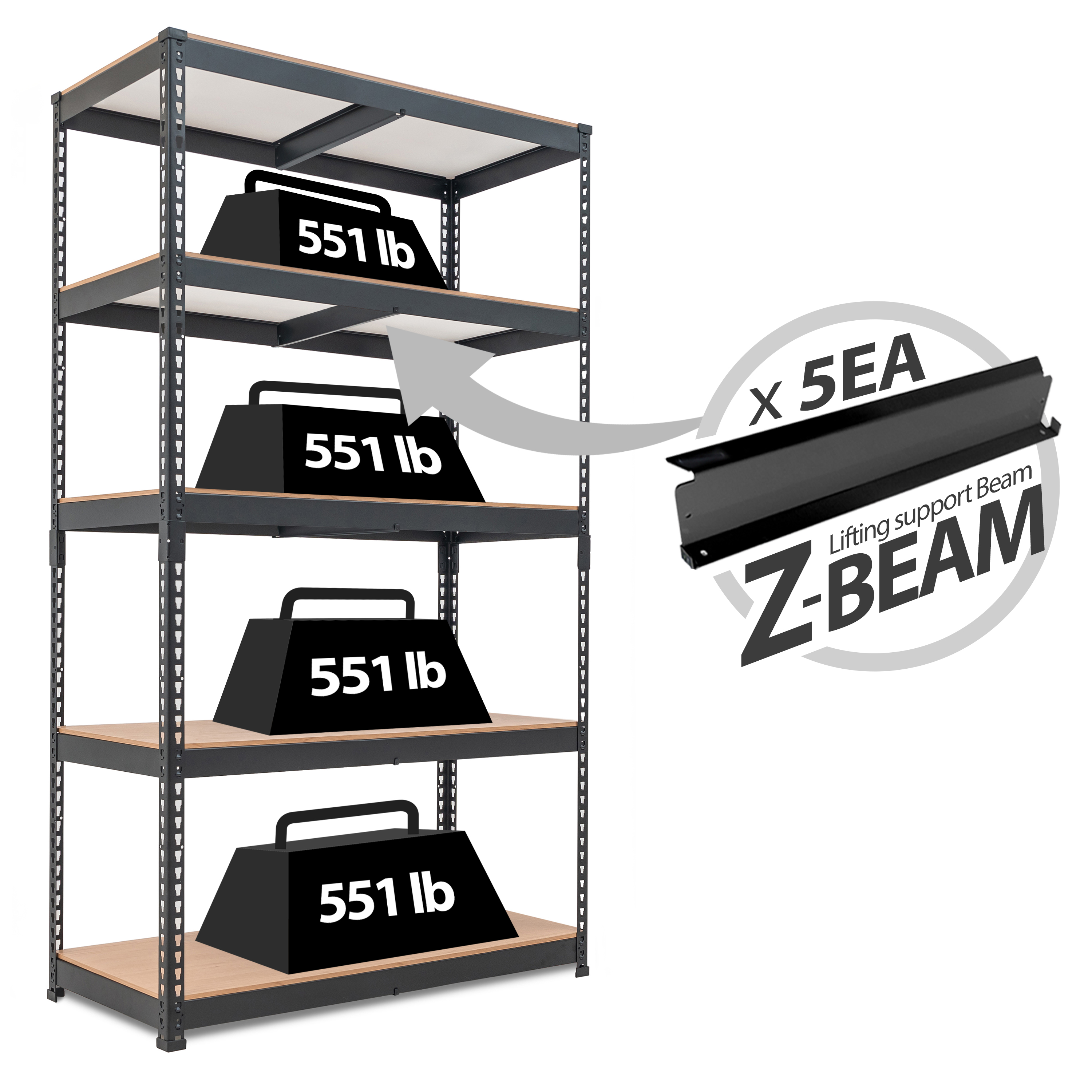 HOMEDANT Korean Thicker Board Steel Storage Shelves 39.8"W x 18.2"D x ...