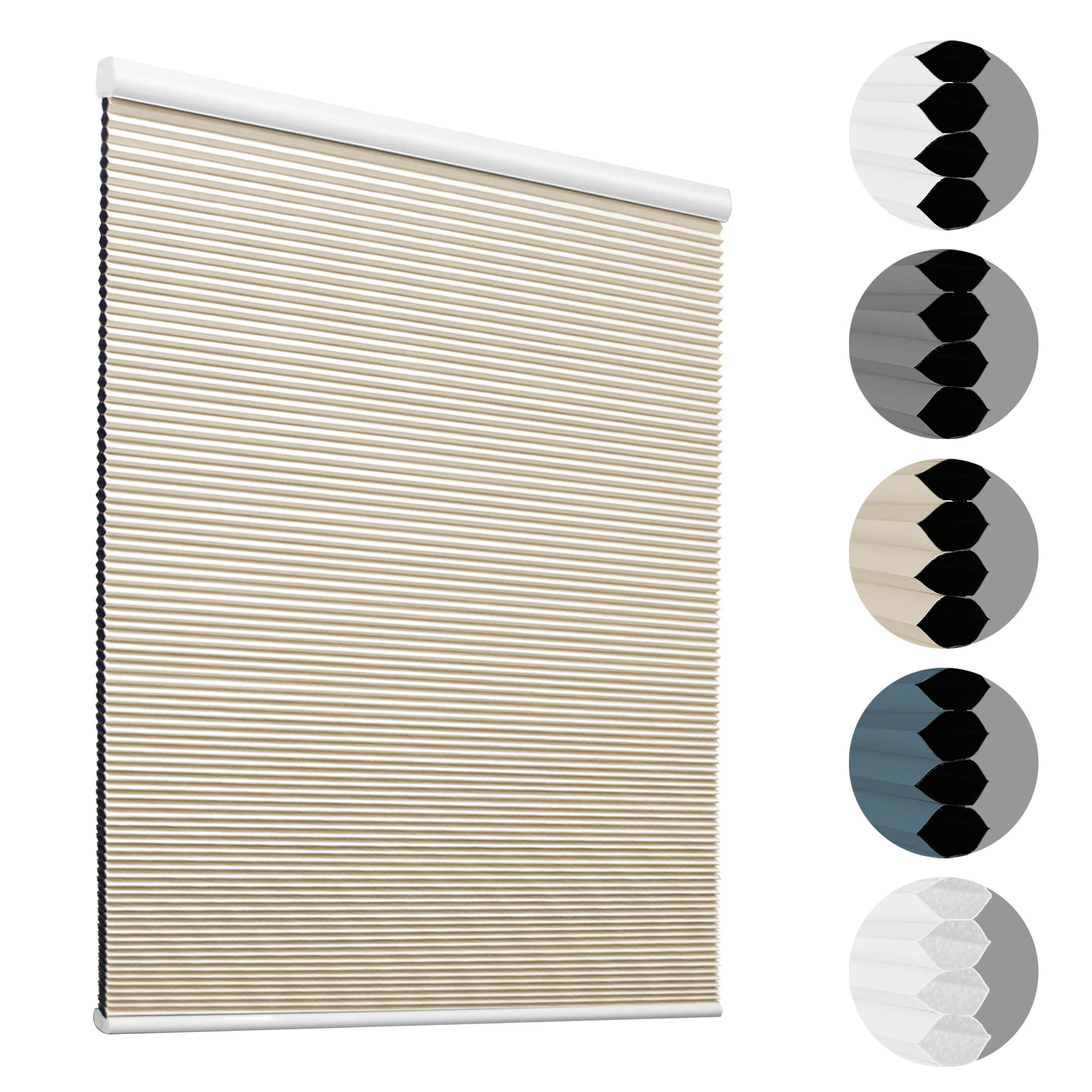HOMEDEMO Cellular Shades Cordless, Blackout Shades Cordless for Indoor ...