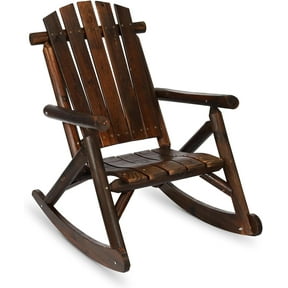 Outsunny Cozy Patio Adirondack Rocker Chair with Cushion, Cream White ...