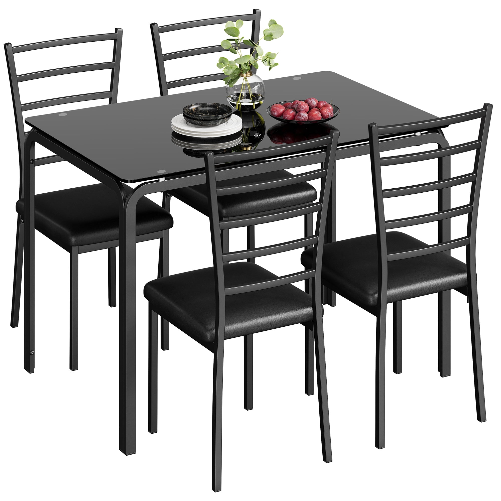HOMEFAN 5 Piece Kitchen Room Chairs Set for Home, Dinette, Breakfast ...
