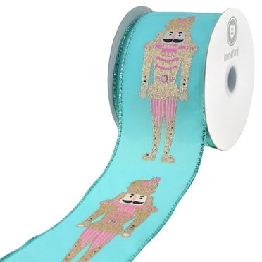 HOMEFORD Christmas Blueberry Branch Faux Linen Wired Ribbon, 2-1/2-inch ...