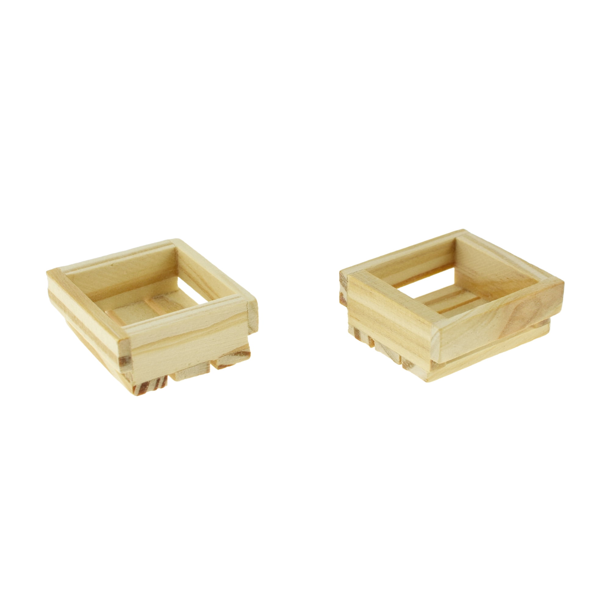 HOMEFORD ESC05 Wooden Craft Slatted Mini Crates, 1-1/2-inch, 2-count ...
