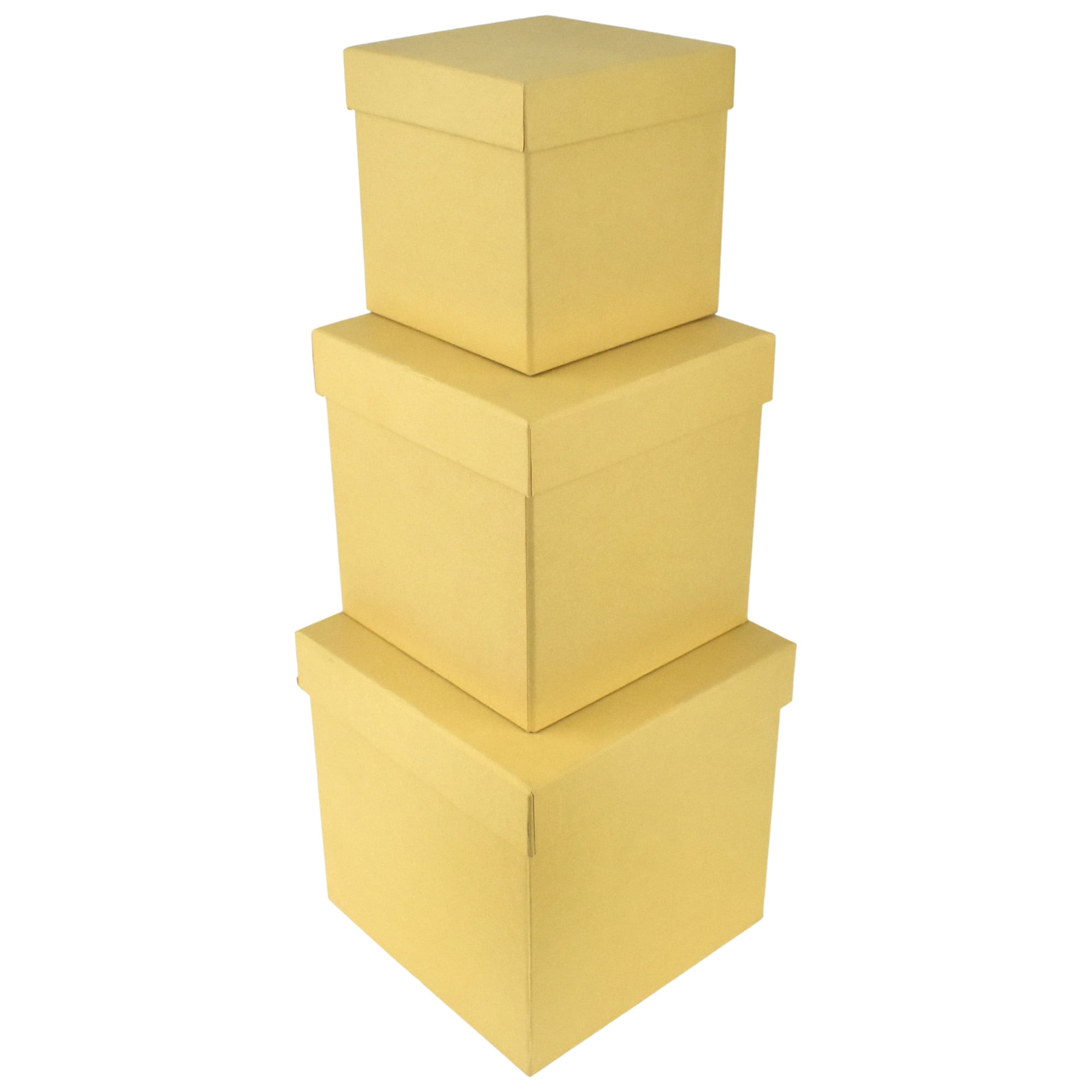 HOMEFORD Nested Square Gift Boxes, 5-inch, 6-inch, 7-inch, Natural, 3 ...