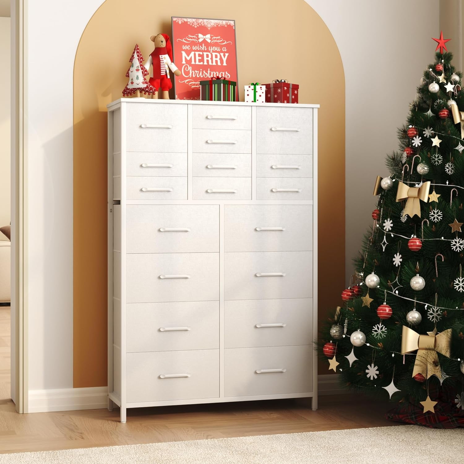 "HOMEFORT 18-Drawer Dresser, 57"" Tall, Large Capacity, Wide Space for ...