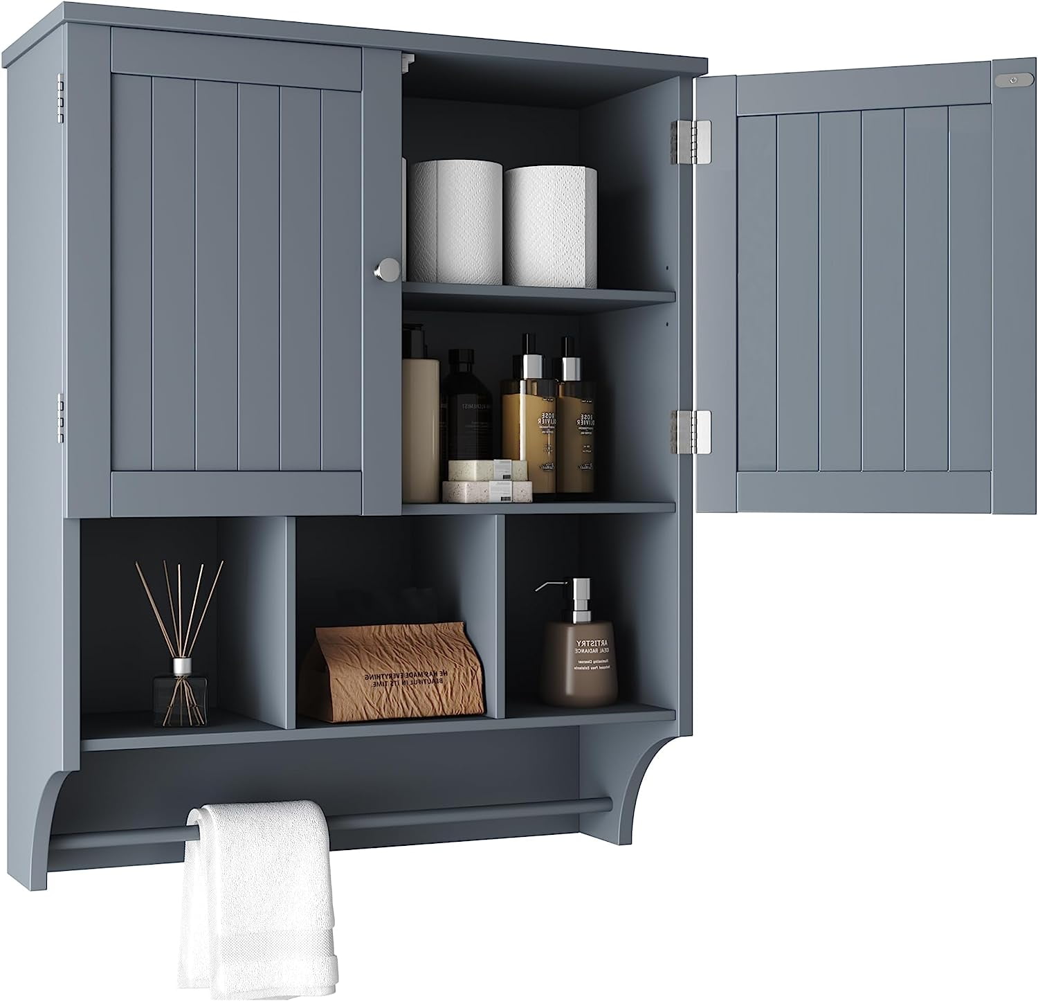 HOMEFORT, Gray, P2-Grade Medium-density, Wall Mounted Medicine Cabinet ...