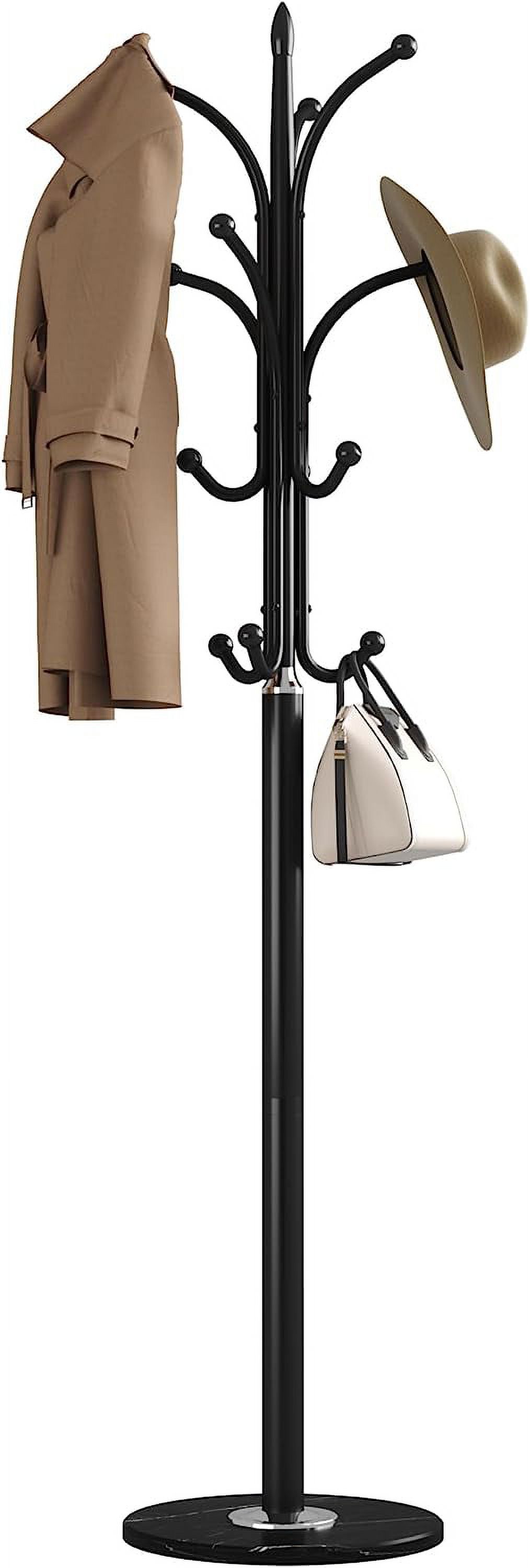 Black Metal 6-Hook Standing Coat Rack, Black - Walmart.com