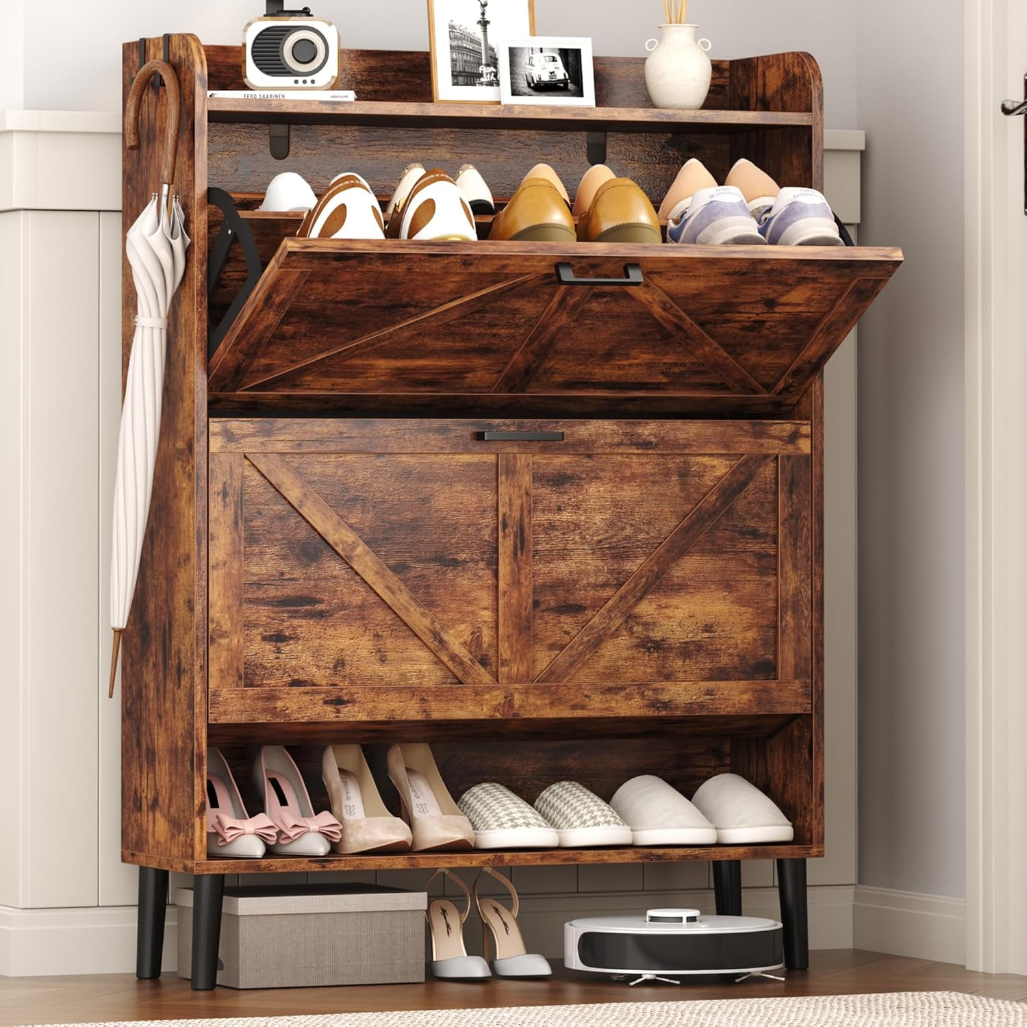 HOMEFORT Shoe Storage Cabinet for Entryway, 30" Freestanding Organizer ...