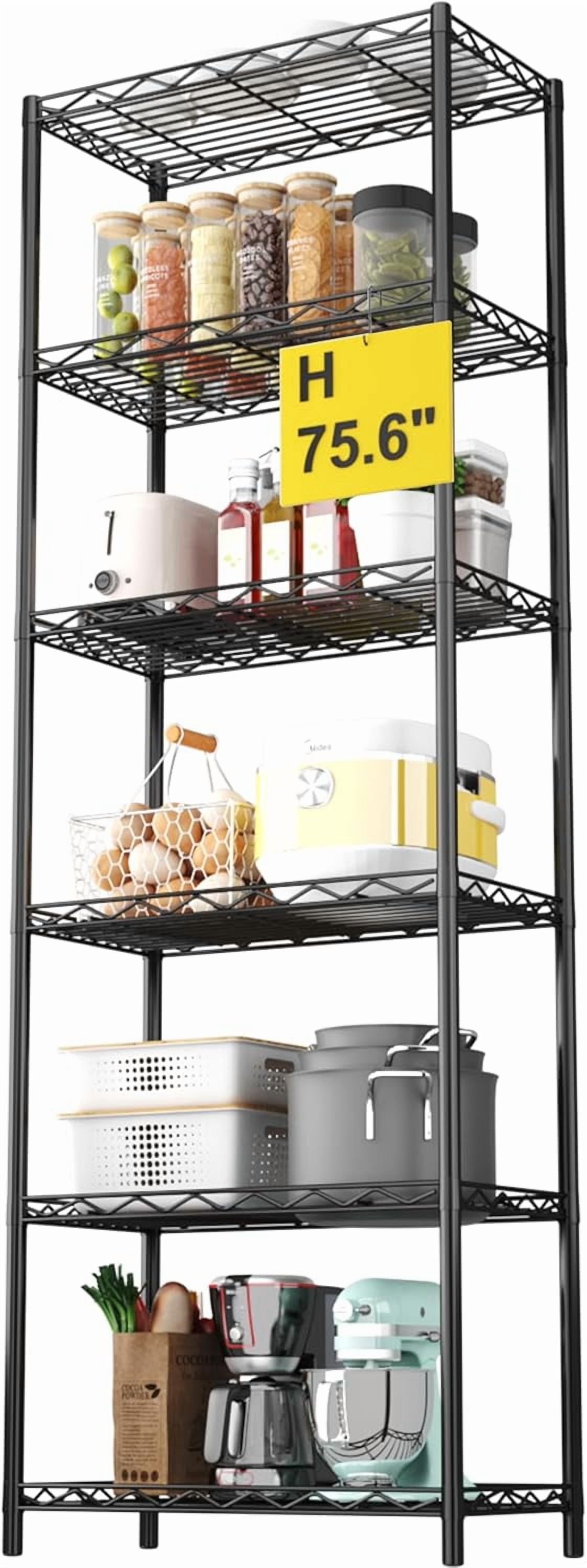 HOMEFORT Storage Shelves, 5-Wire Shelving Unit, Metal Freestanding ...