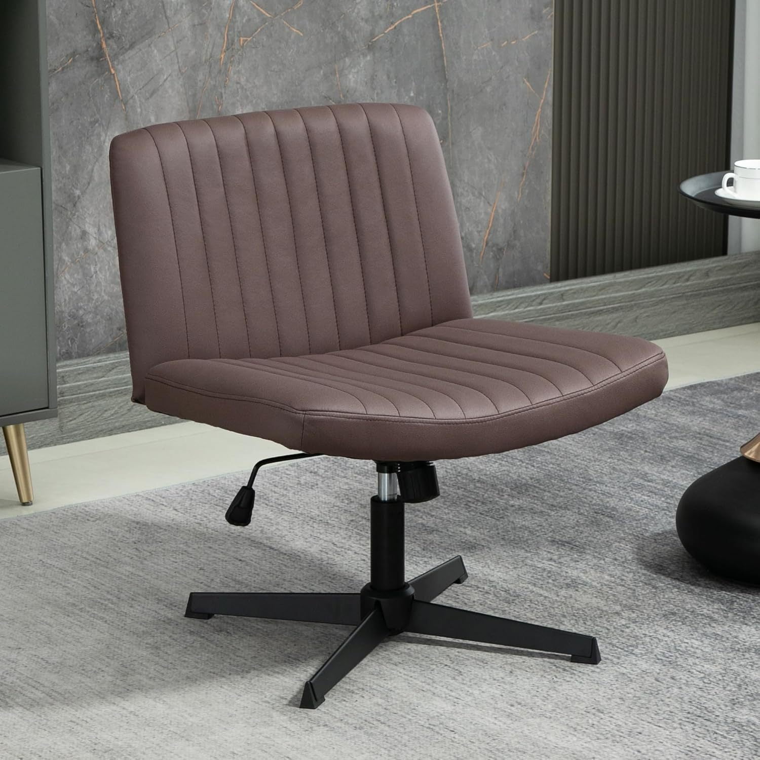 HOMEFUN Armless Office Desk Chair, Adjustable Swivel Computer Chairs ...