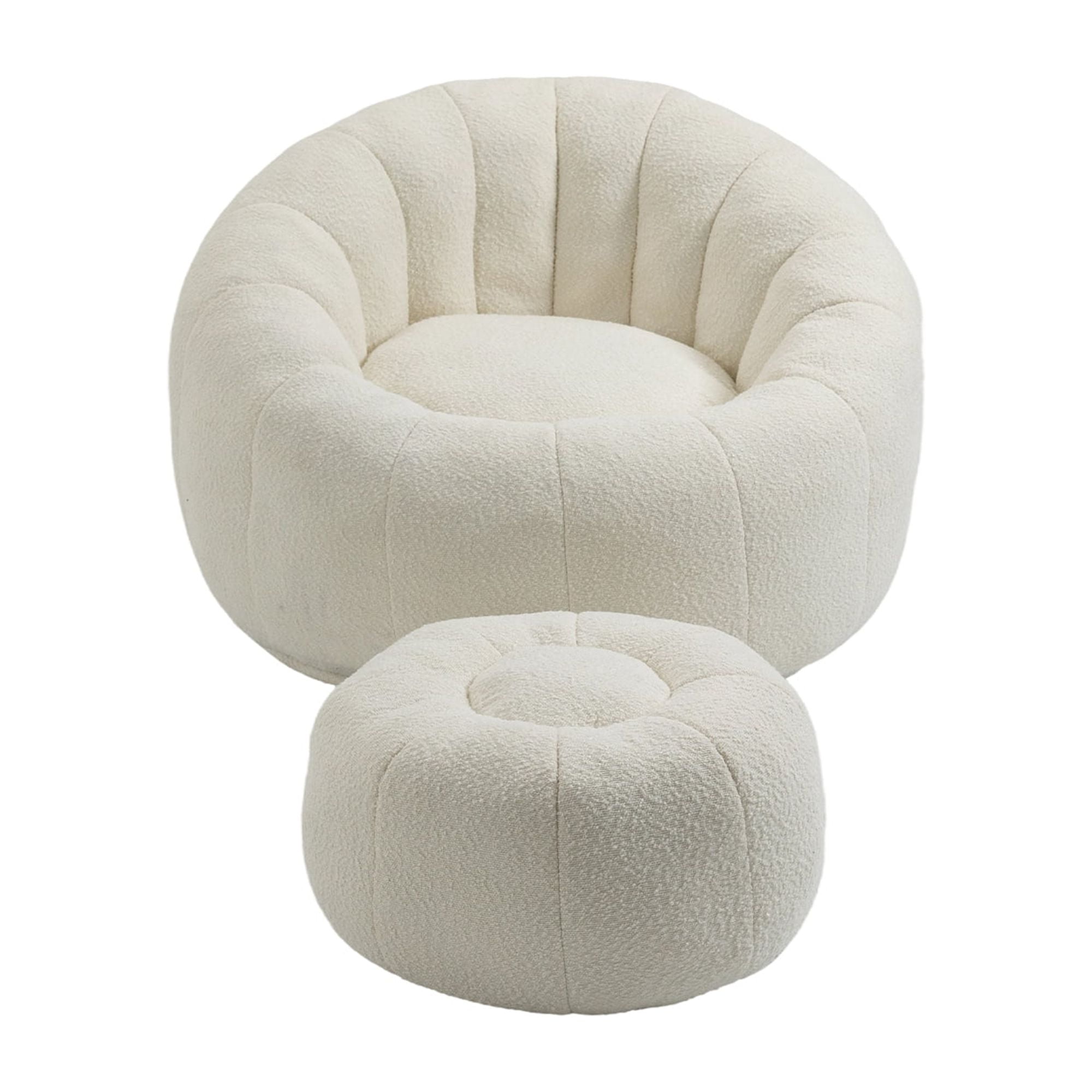 HOMEFUN Boucle Bean bag Chair Lounger Sofa with Swivel Pedals - Walmart.com