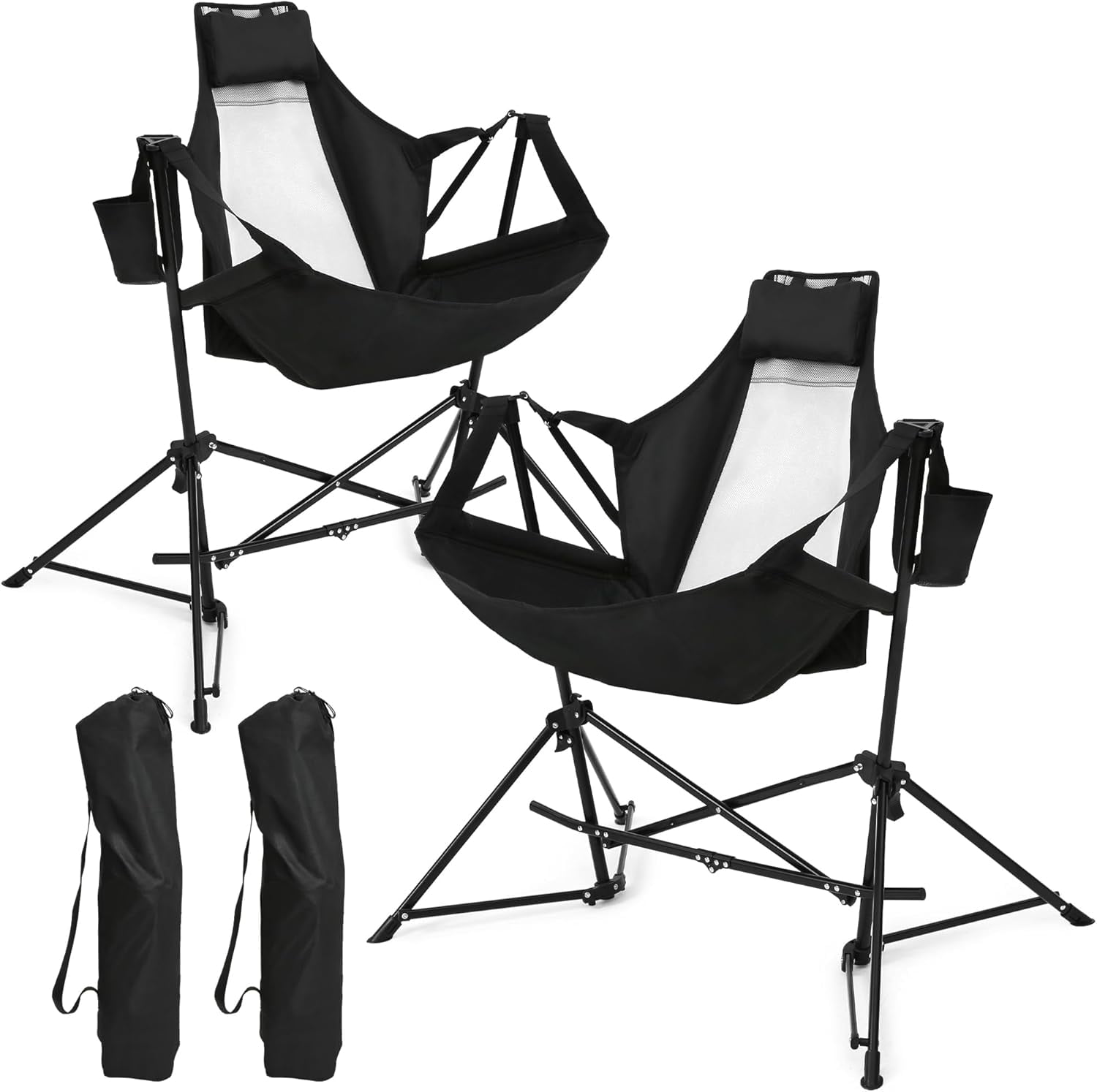HOMEFUN Hammock Camping Chairs Set of 2- Portable Swinging Chair for ...
