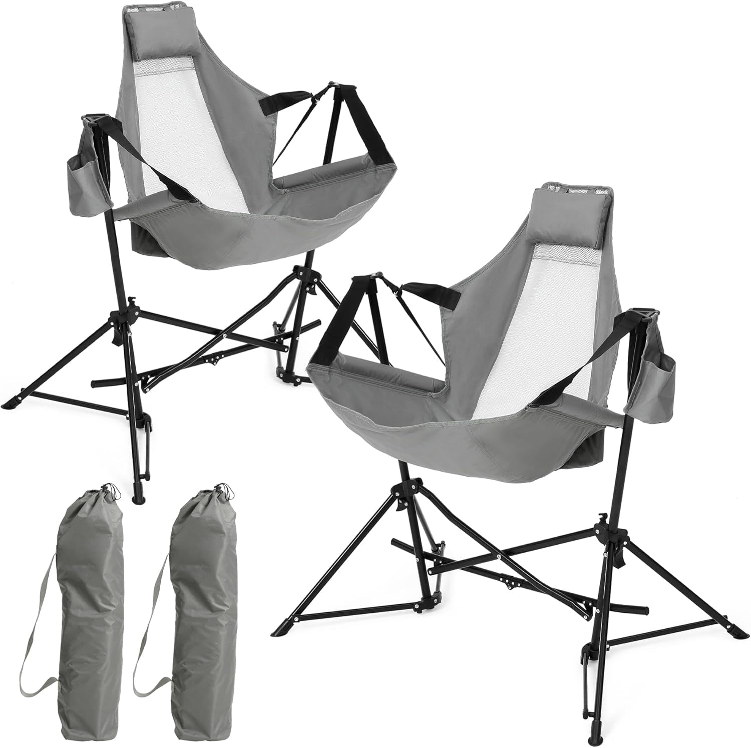 HOMEFUN Hammock Camping Chairs Set of 2- Portable Swinging Chair for ...
