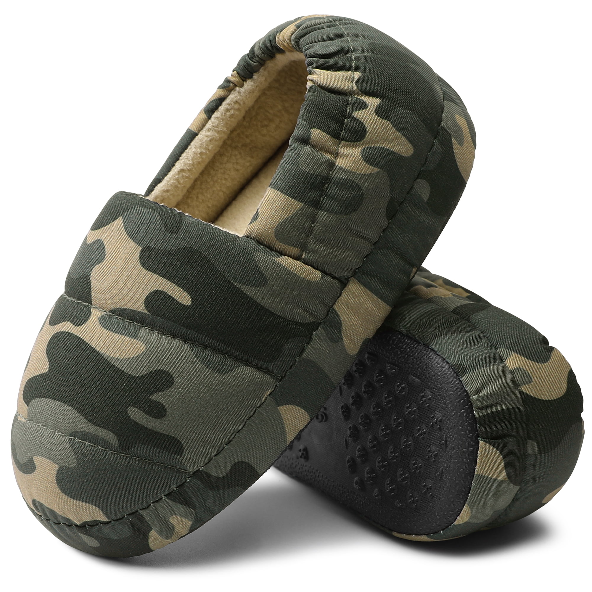 Kids Lined Crocs Toddler Camo Snoozies! - Green Camo Slippers For Boys