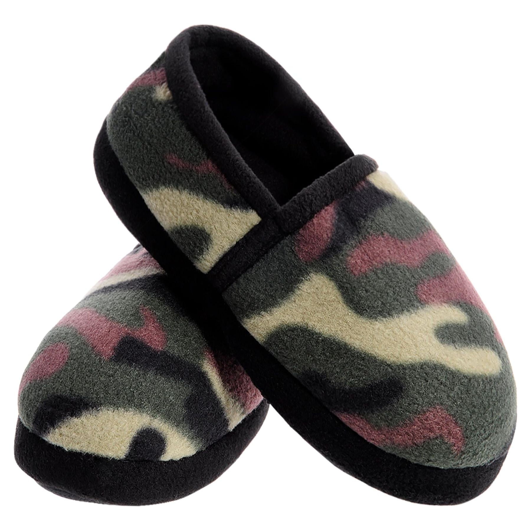 HOMEHOT Camo Boys Slippers, Cozy Memory Foam, Indoor Outdoor, Toddler ...