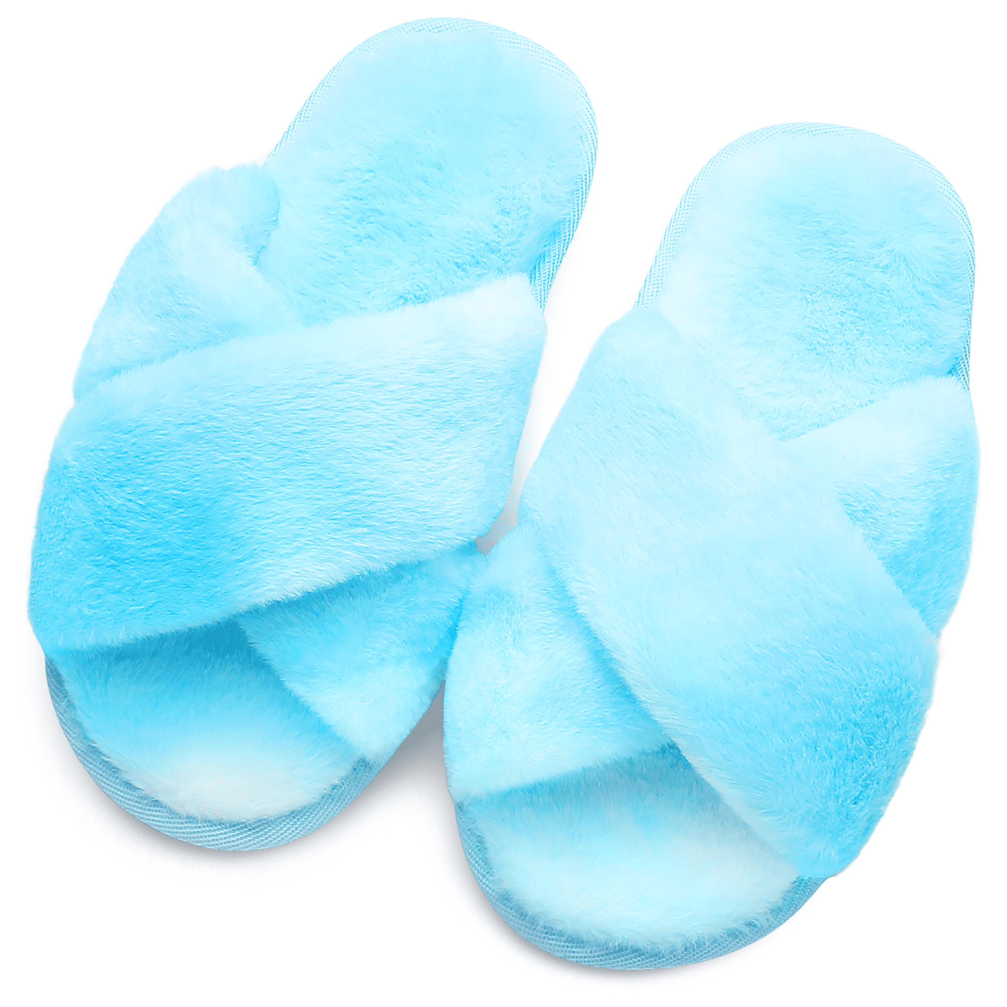 HOMEHOT Girls Fuzzy Slippers Warm Plush Slip on House Slippers Cross ...
