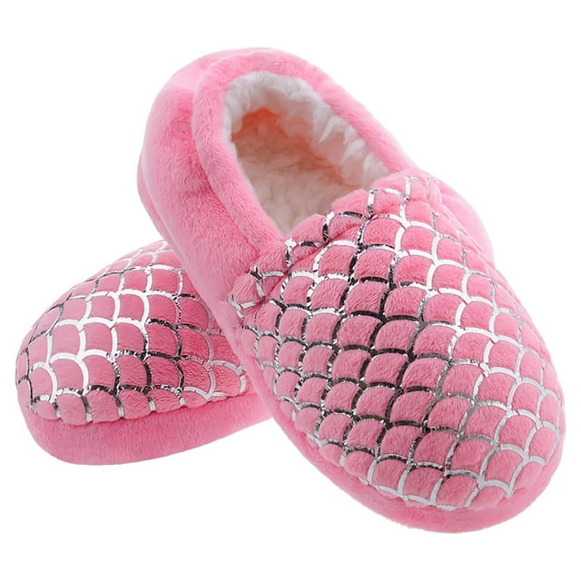 HOMEHOT Girls Bedroom Slippers, Memory Foam, Indoor Outdoor, Rubber ...