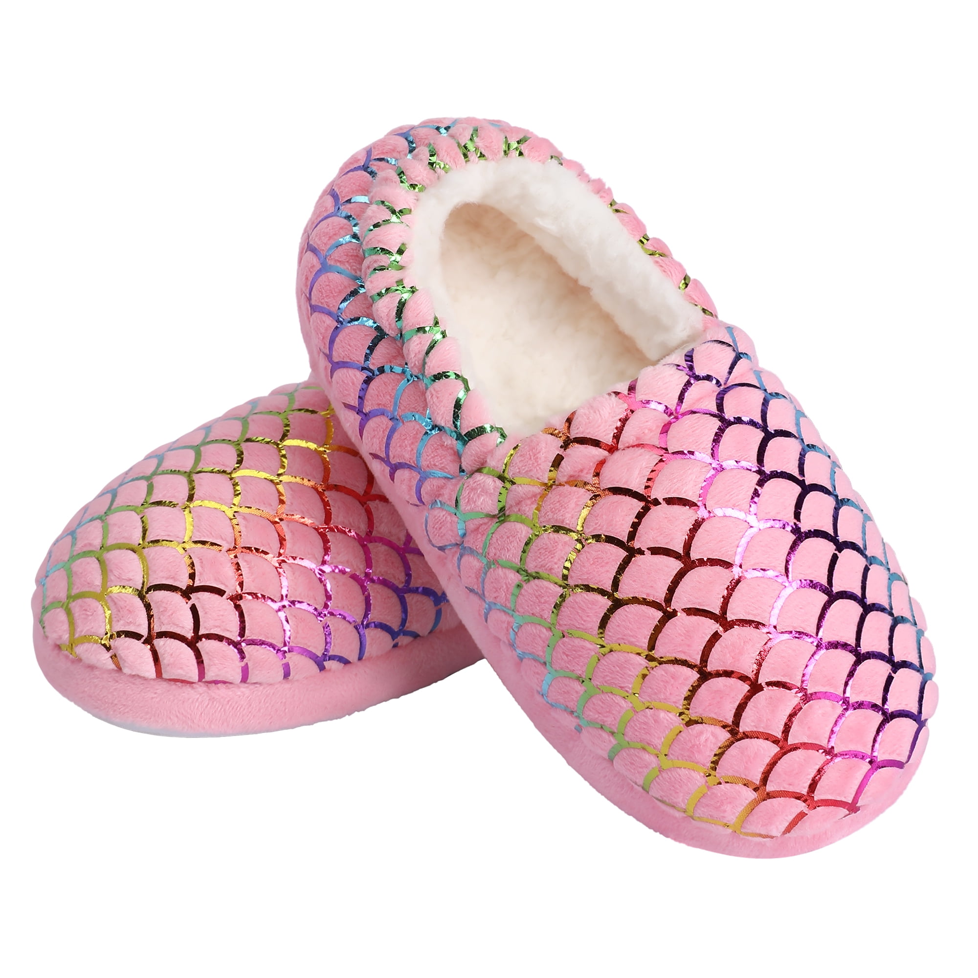 HOMEHOT Girls Slippers Little Kid Big Kid Memory Foam House Slippers ...
