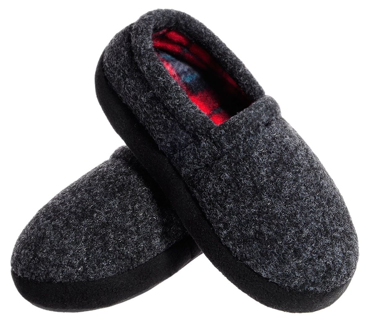 HOMEHOT Boys Slippers with Anti-Slip Sole for Indoor/Outdoor - Grey ...