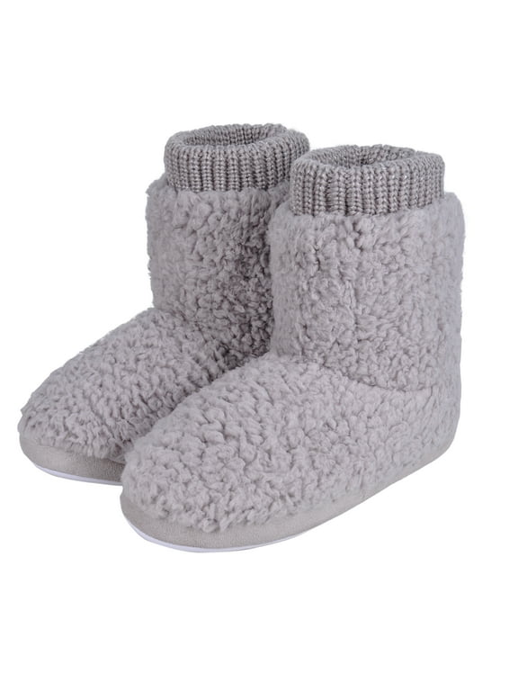 GURGER Booties Slippers Women Winter Knit Slipper Boots Ladies Plush ...