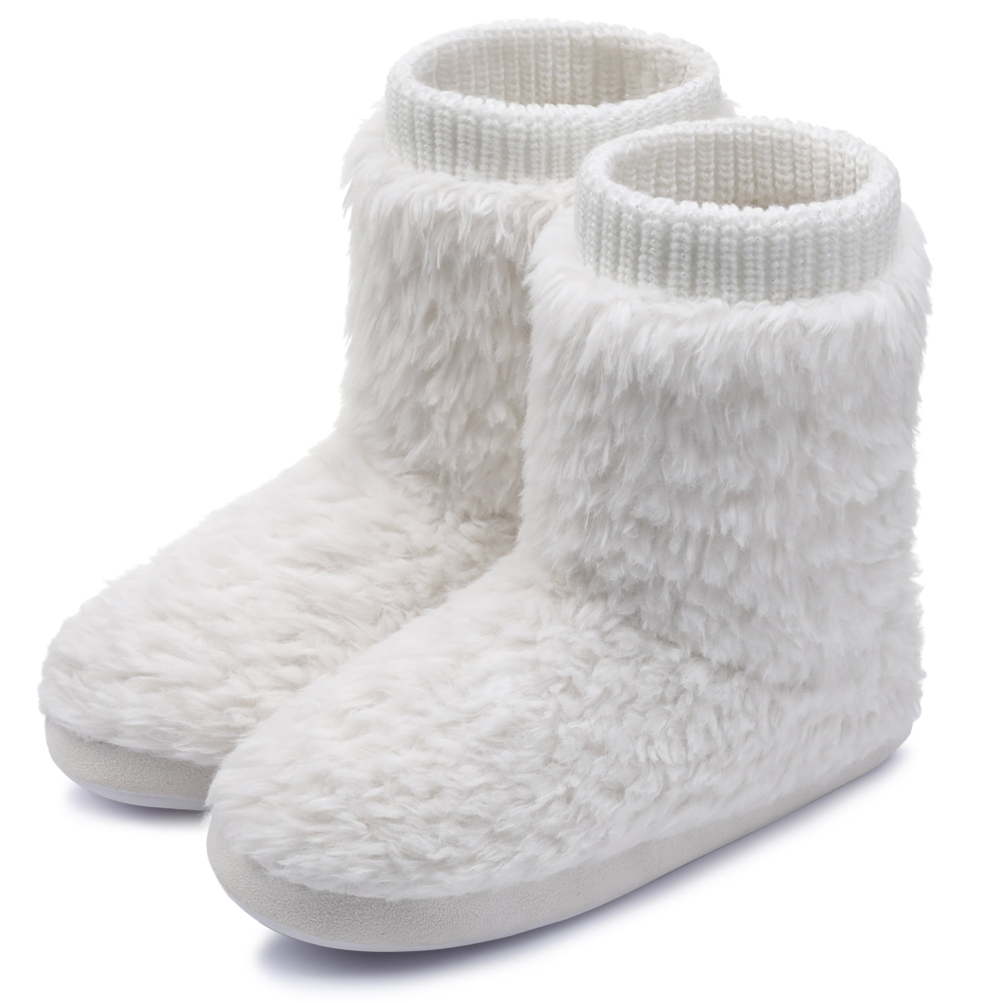 HOMEHOT Women's Fuzzy Slippers Memory Foam Bootie Slippers for Women ...