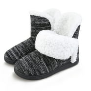 Ecetana Women's Fuzzy Memory Foam Closed Back Slippers Faux Fur Lined House Shoes - Walmart.com