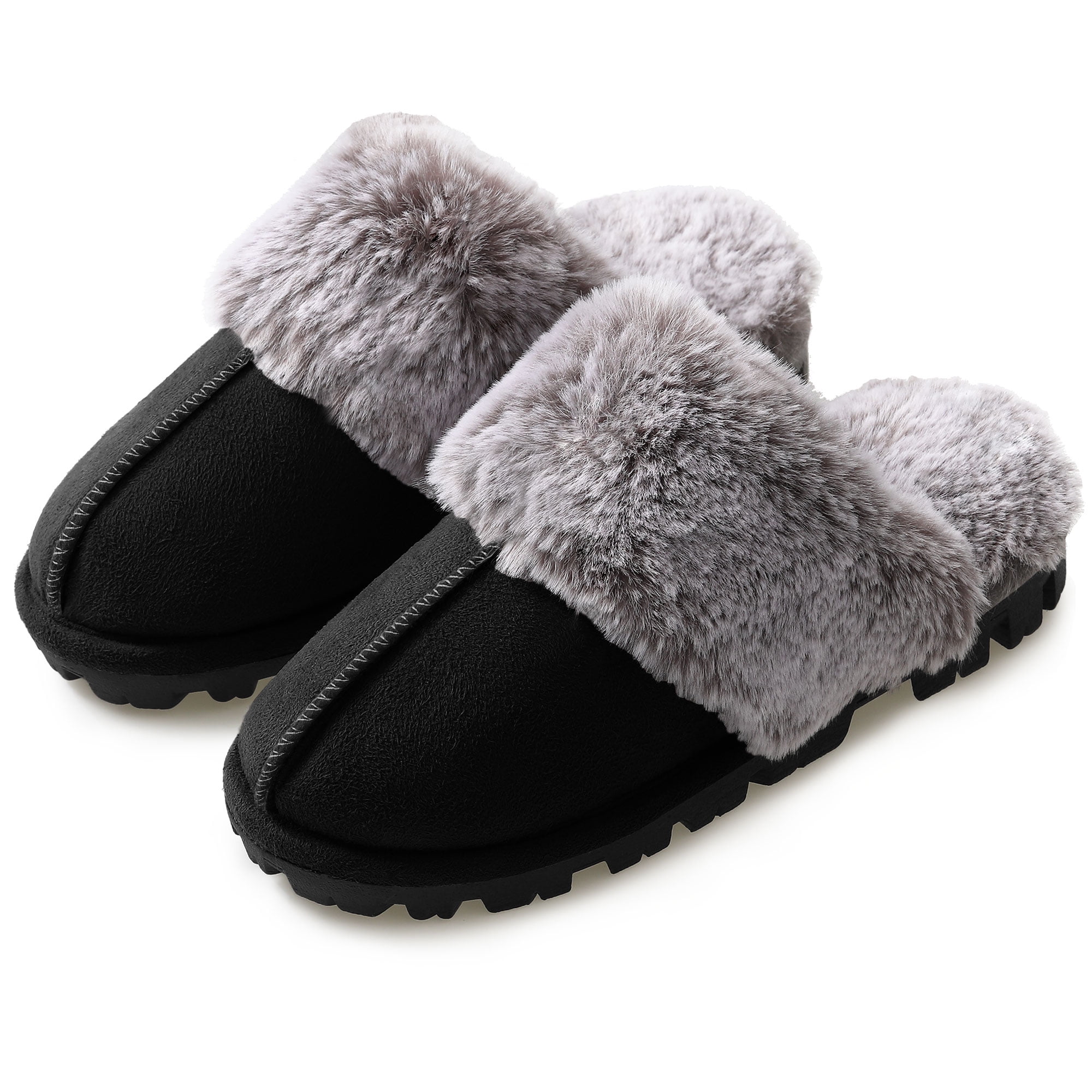 HOMEHOT Women's Size 9 Slip-on Bedroom Slippers, Memory Foam, Fuzzy ...