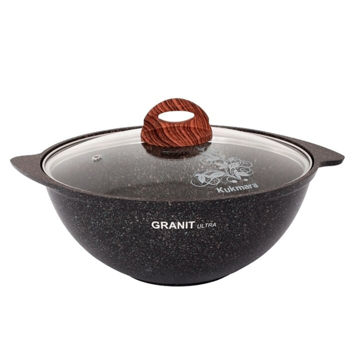 HOMEHUT Granit Ultra Aluminum Kazan Cooking Pot with Glass Lid - Non ...