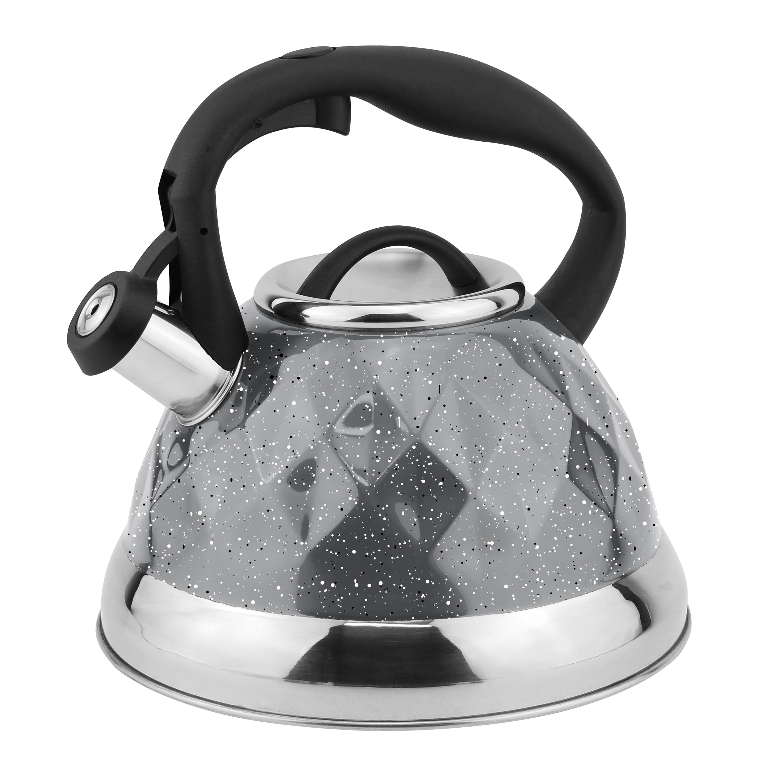 HOMEHUT Whistling Grey Tea Kettle 3 Liter Stainless Steel - Induction ...
