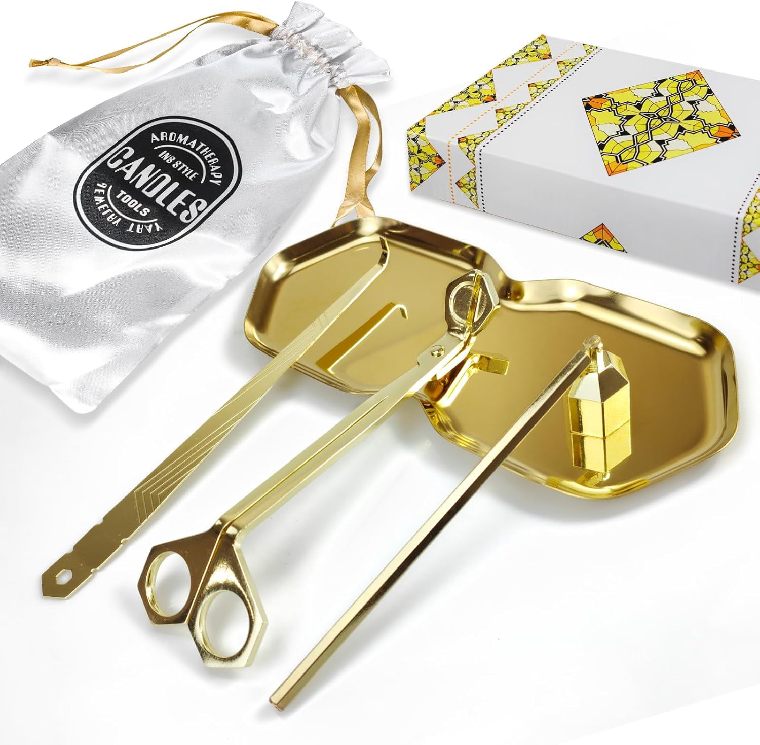 HOMEIDEAS 4 in 1 Candle Care Kit with Wick Trimmer Cutter, Snuffer ...