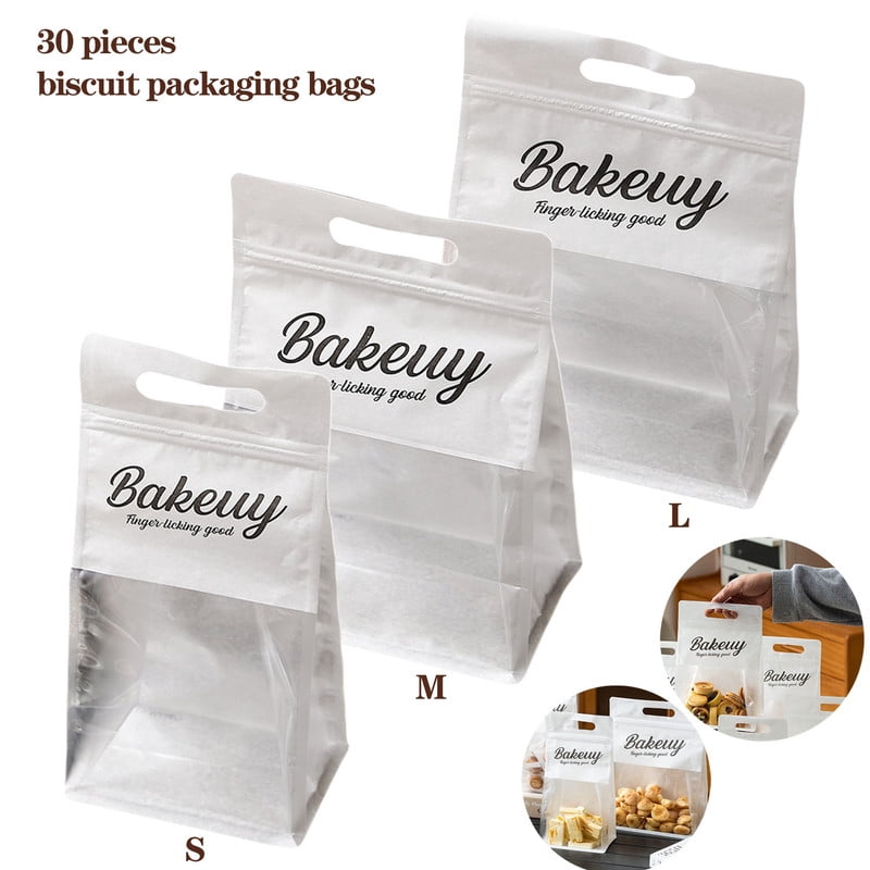 HOMEIORA 30 Pcs Medium Bread Bags with Tin Tie, Cookie Bags for Gift ...