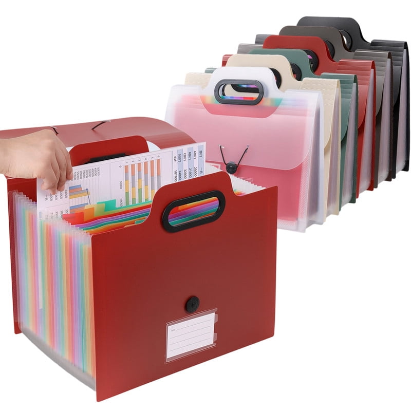 HOMEIORA Expanding File Folder with Blank Label, 13 Pocket Accordian ...