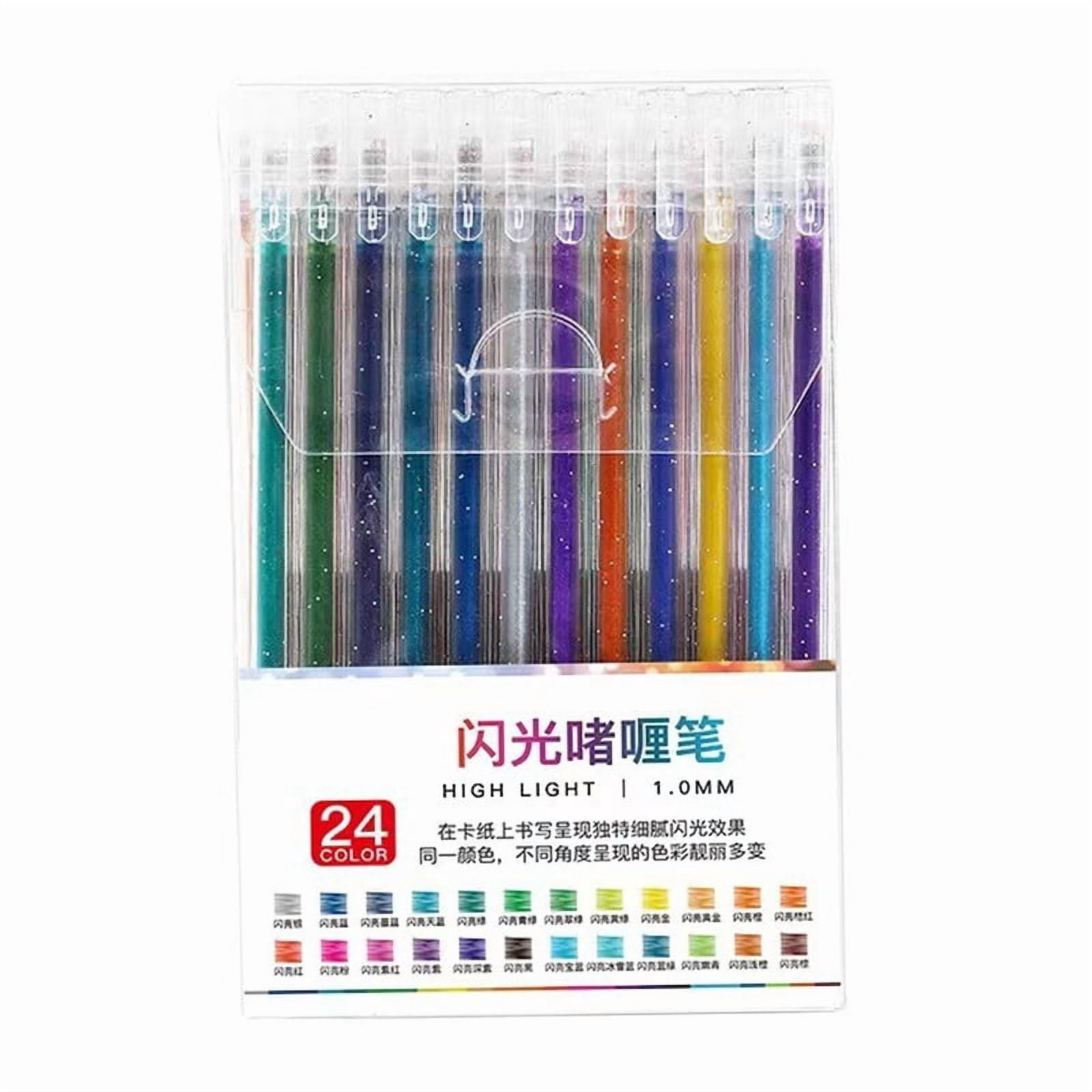 HOMEIORA Glitter Gel Pens, 24 Colors Bold Point 1.0mm Vibrant Sparkle ...