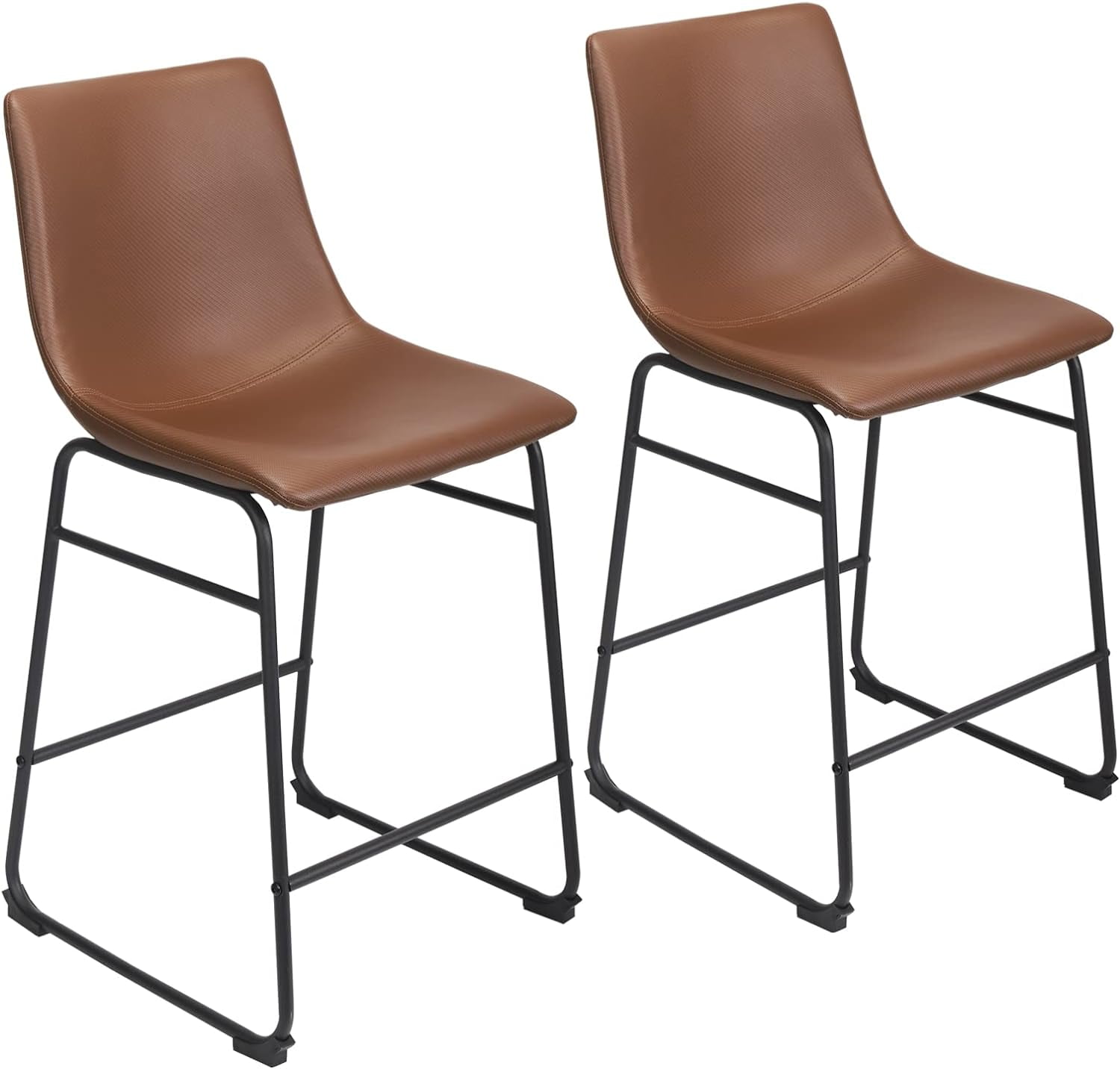 HOMEKOKO Bar Stools Set of 2, 26 Inches Bar Stool with Back, Carbon ...