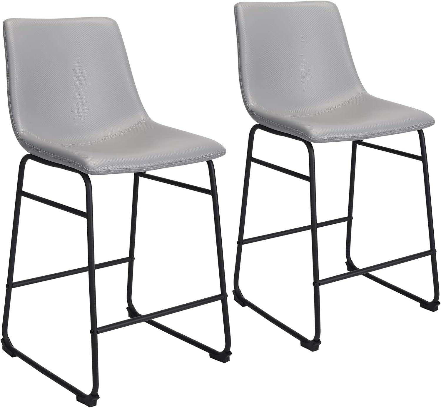 HOMEKOKO Bar Stools Set of 2, 26 Inches Bar Stool with Back, Carbon ...