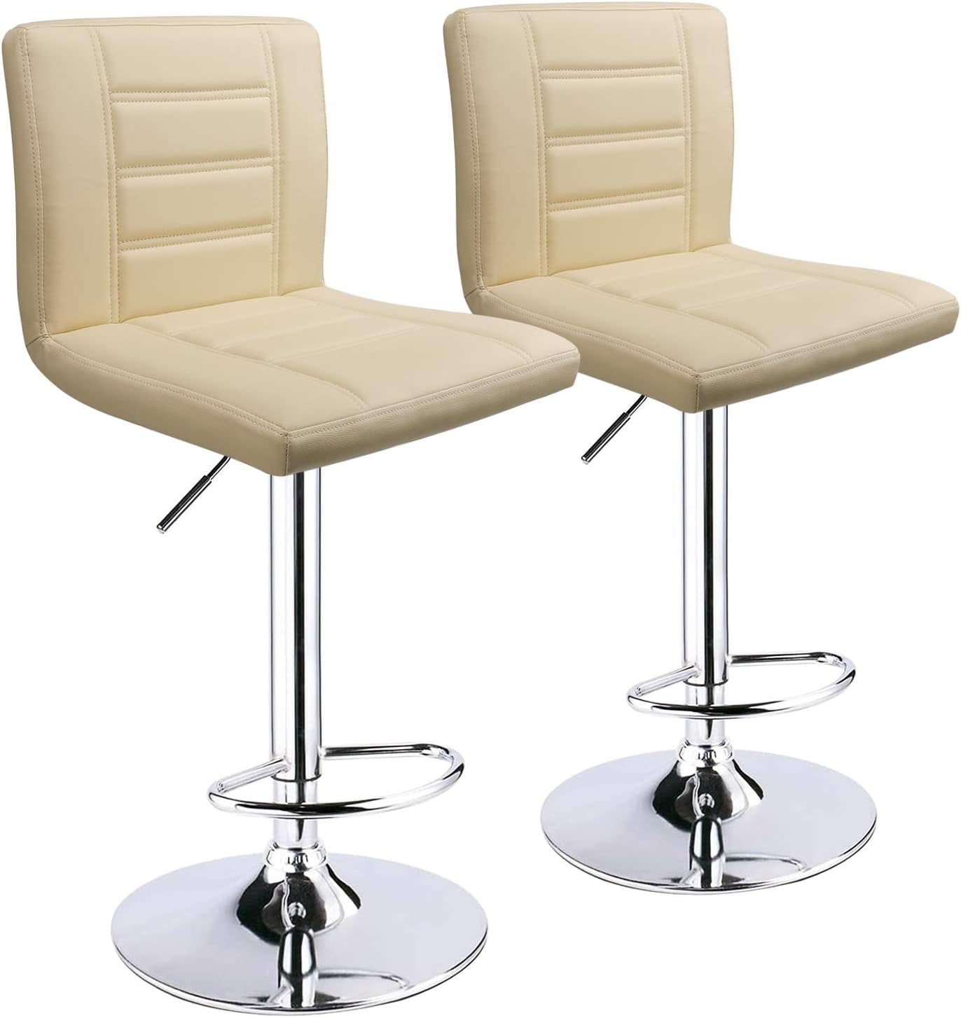 HOMEKOKO Bar Stools Set of 2, Modern Adjustable Bar Stool with Back ...