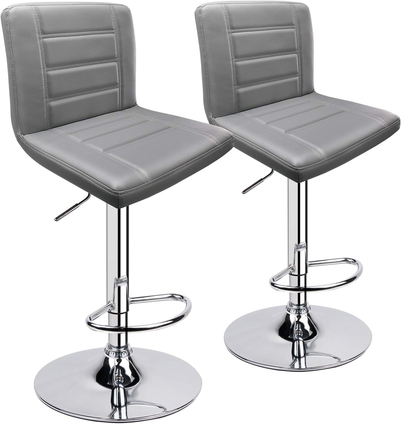 HOMEKOKO Bar Stools Set of 2, Modern Adjustable Bar Stool with Back ...