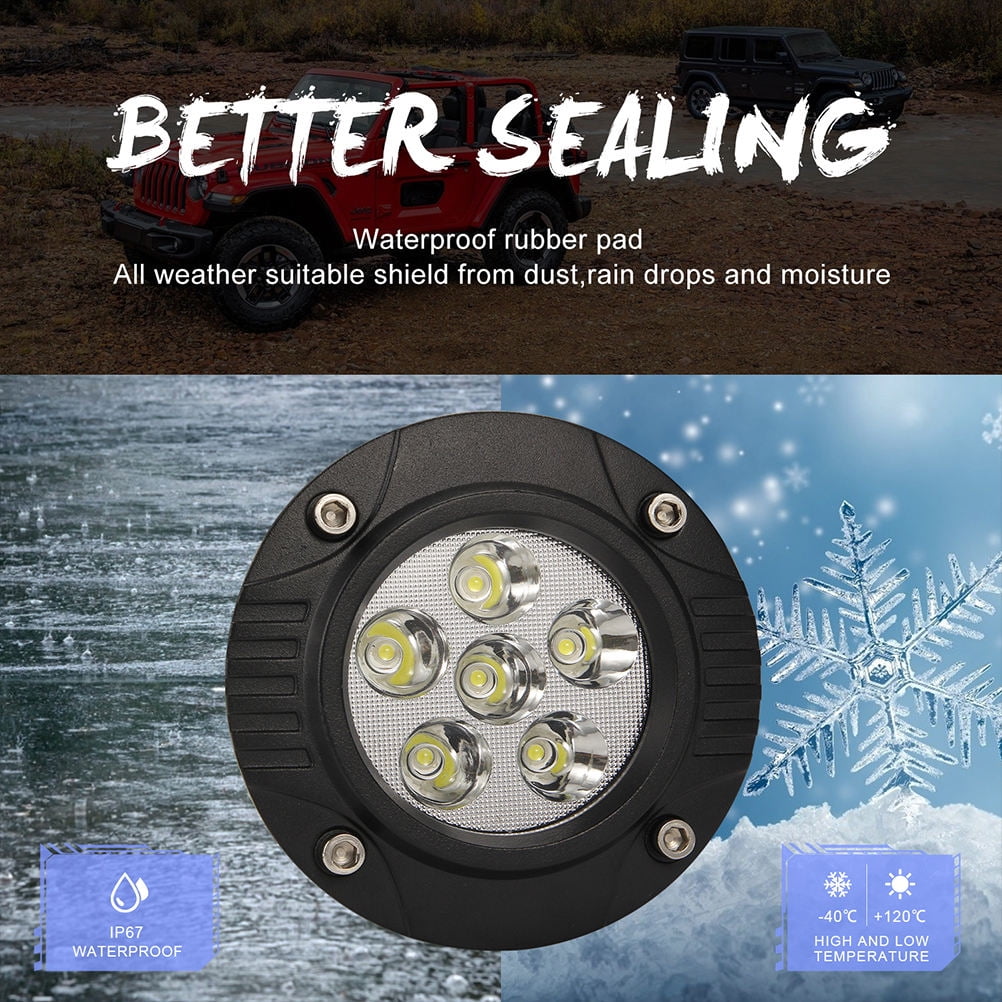 HOMEMAXS 1 Pair 5 Inches Embedded SUV Work Lamp Universal LED Car Lamps ...