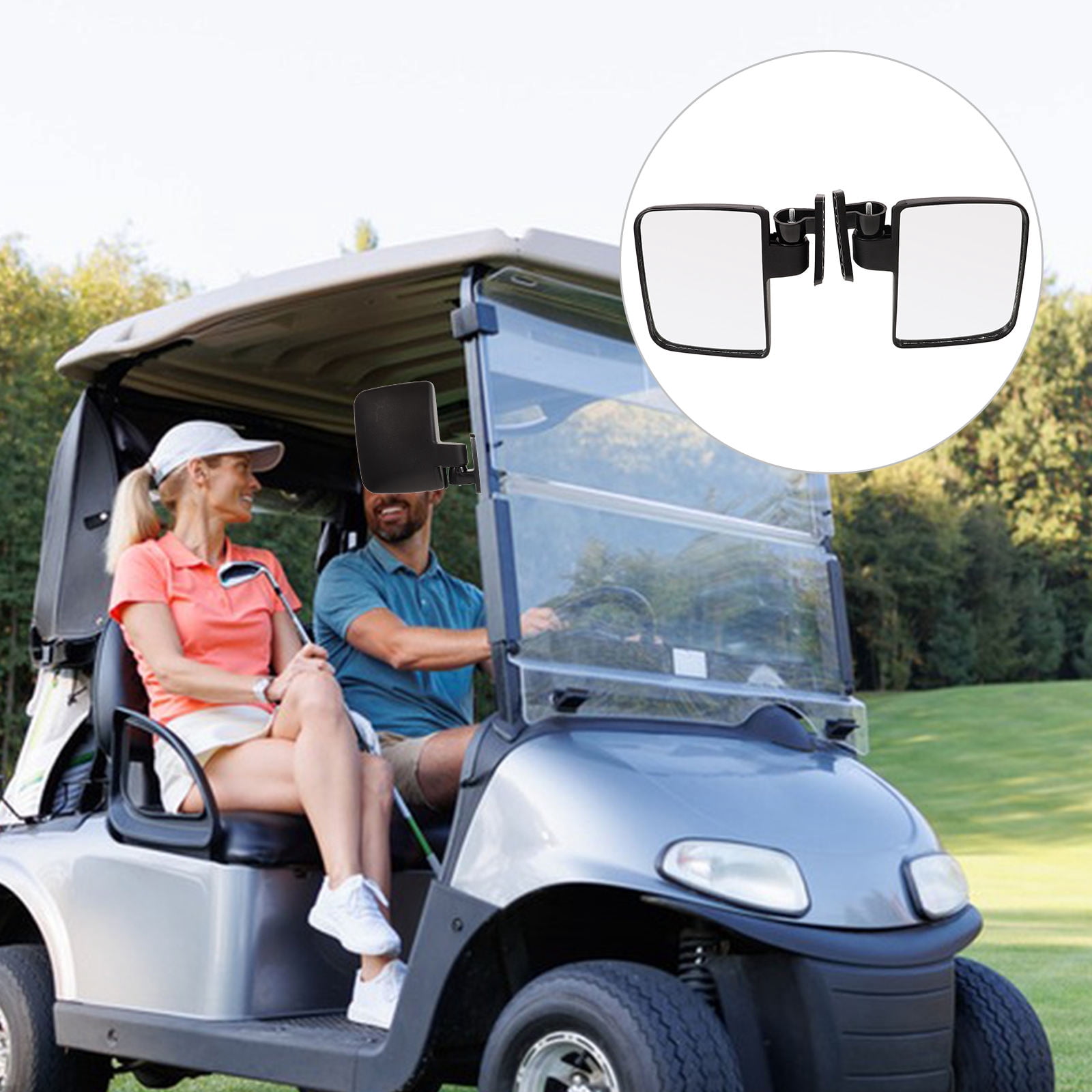 HOMEMAXS 1 Pair Golf Cart Mirror Replacement Plastic Golf Cart Mirror ...