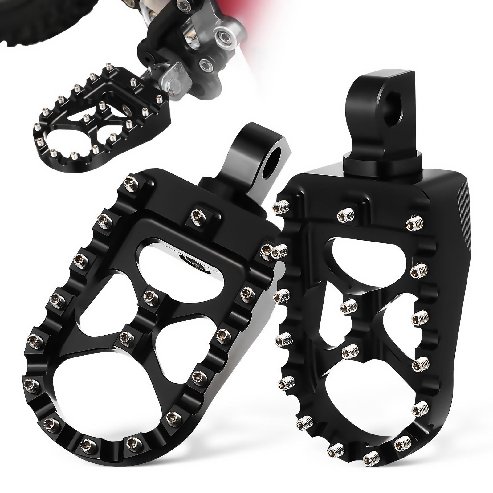 HOMEMAXS 1 Pair Motorcycle Foot Pegs Motor Pedals Aluminium Alloy Foot ...